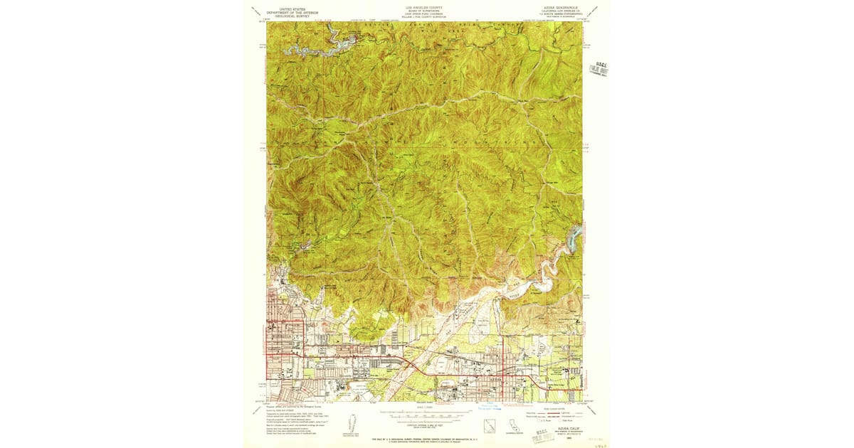1953 Map of Azusa, CA — High-Res | Pastmaps