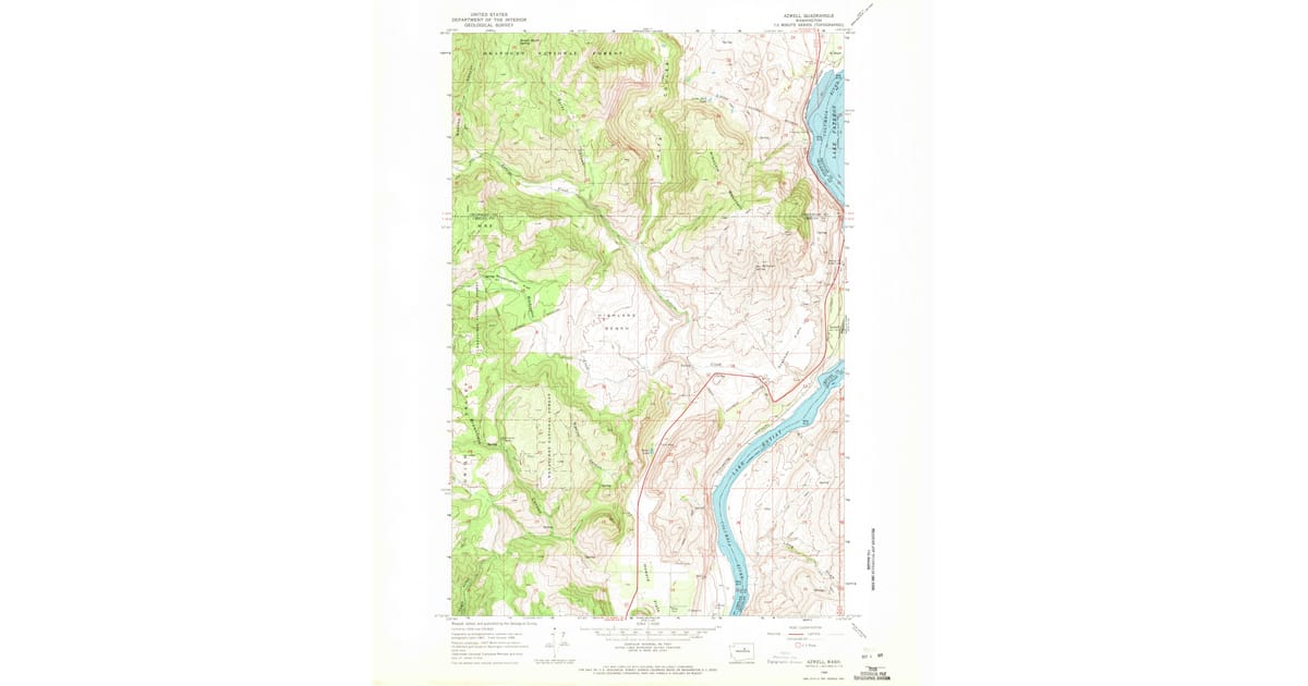 1968 Map of Azwell, Chelan County, WA — High-Res | Pastmaps