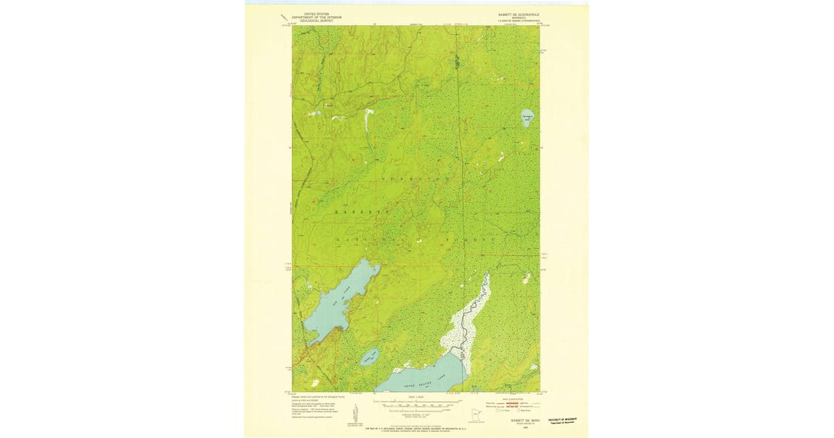 1952 Map of Babbitt SE, St. Louis County, MN — High-Res | Pastmaps