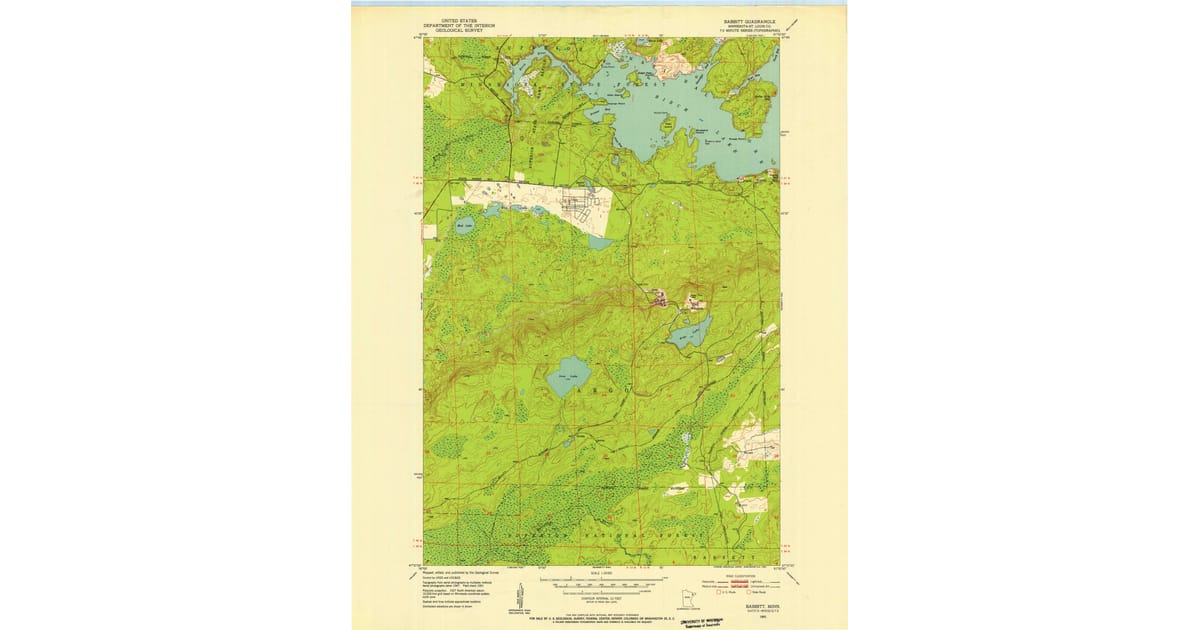 1951 Map of Babbitt, MN — High-Res | Pastmaps
