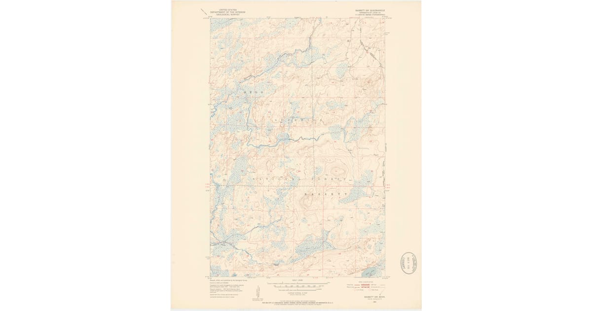 1951 Map of Babbitt SW, St. Louis County, MN — High-Res | Pastmaps