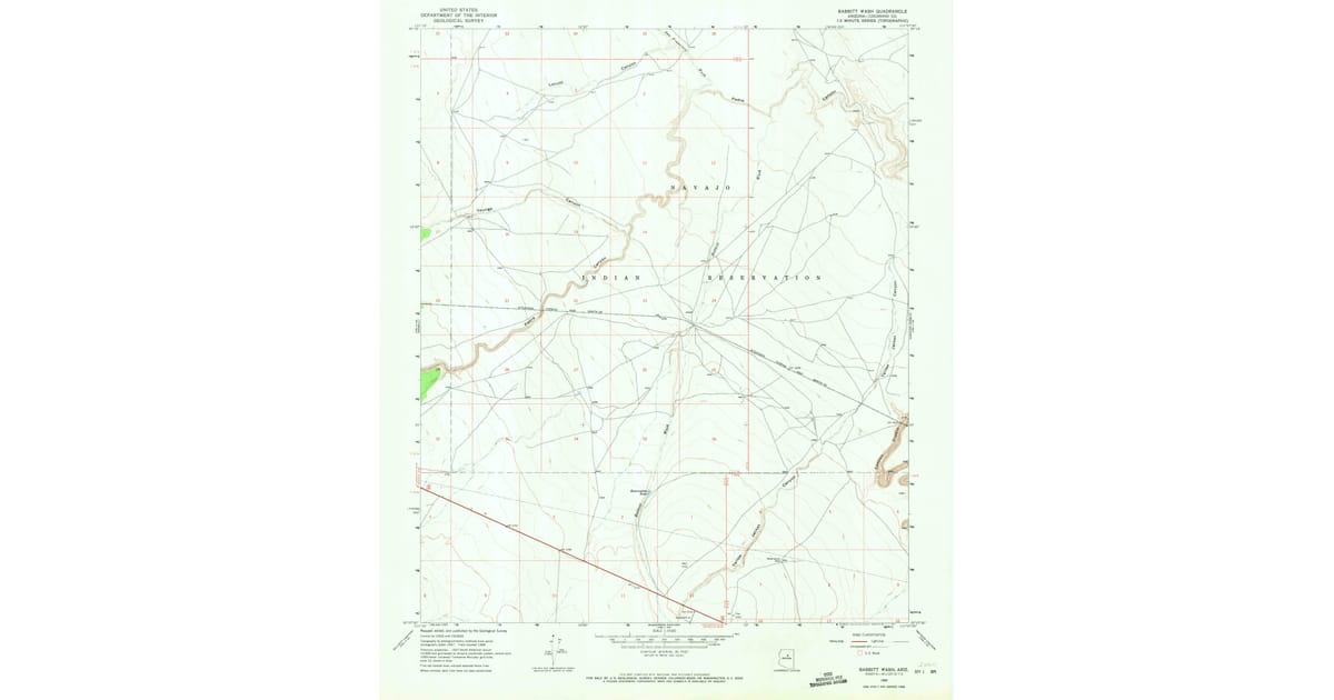 1968 Map of Babbitt Wash, Coconino County, AZ — High-Res | Pastmaps