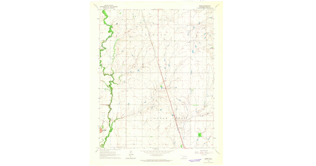 1963 Map of Babbs, Kiowa County, OK — High-Res | Pastmaps