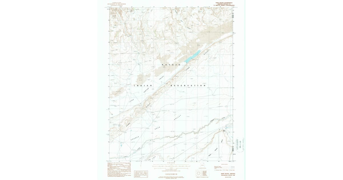 1988 Map of Baby Rocks, Navajo County, AZ — High-Res | Pastmaps