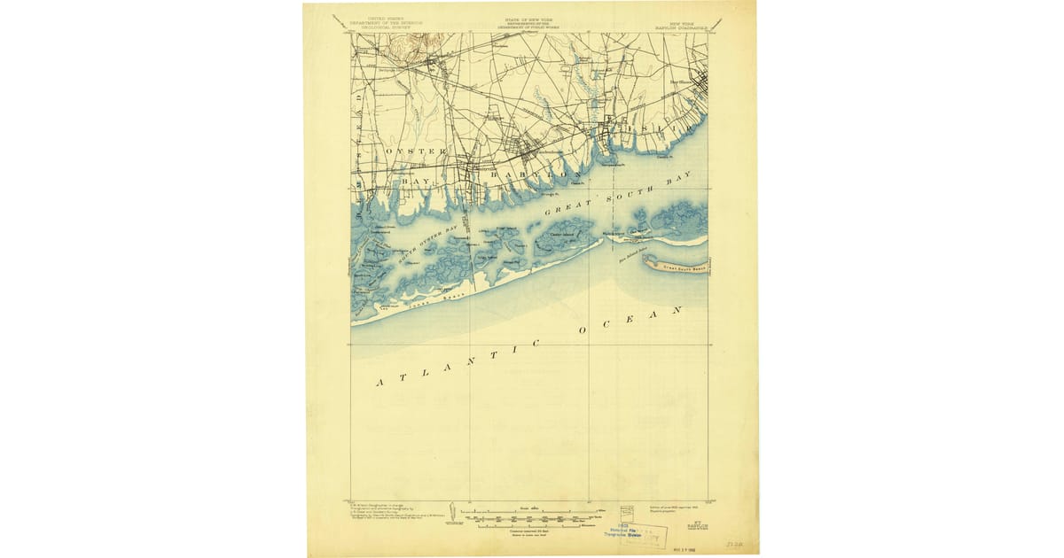 1903 Map of Babylon, Suffolk County, NY — High-Res, 1945 Print | Pastmaps