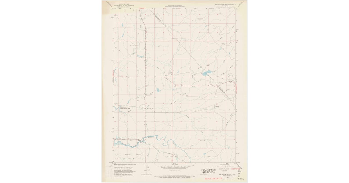 1968 Map of Bachelor Valley, Stanislaus County, CA — High-Res | Pastmaps