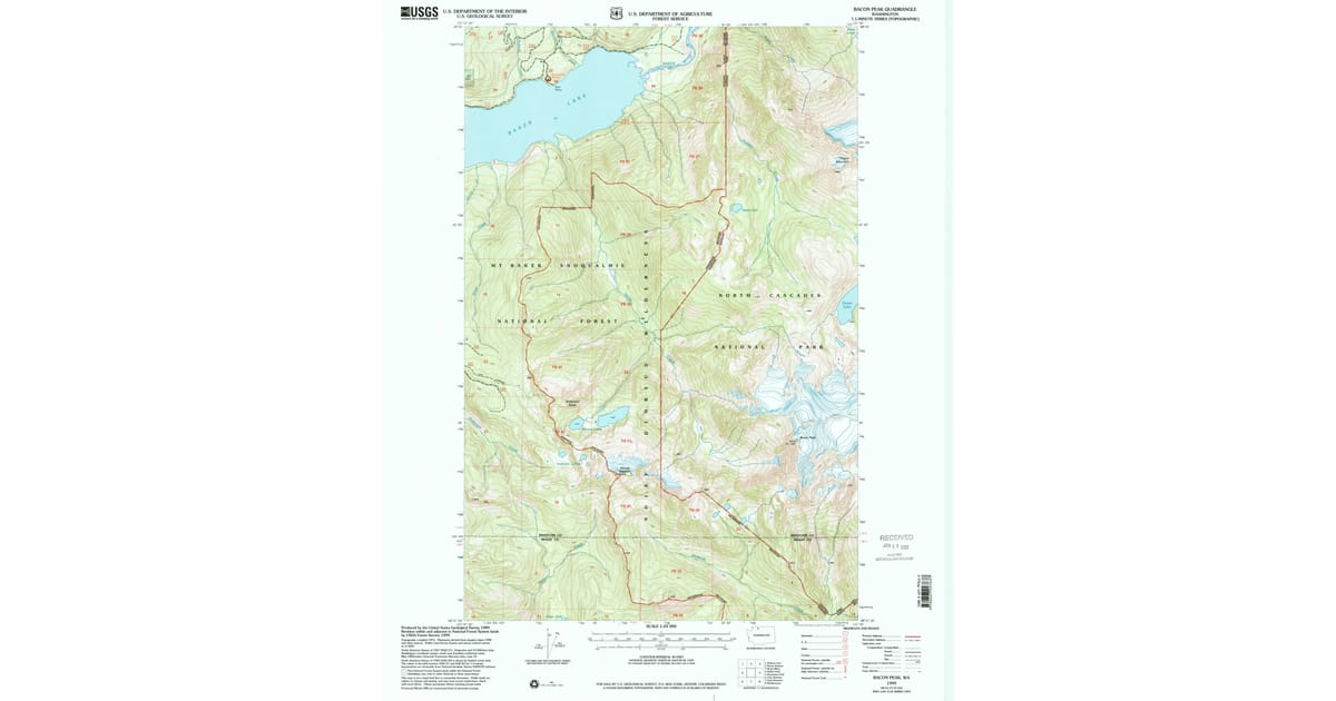 1999 Map of Bacon Peak, Whatcom County, WA — High-Res | Pastmaps