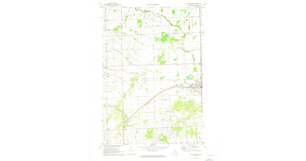1970 Map of Bad Axe West, Huron County, MI — High-Res | Pastmaps