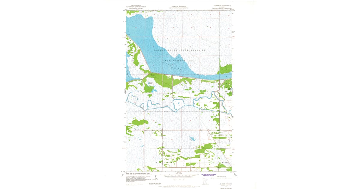 1966 Map of Badger NW, Roseau County, MN — High-Res | Pastmaps
