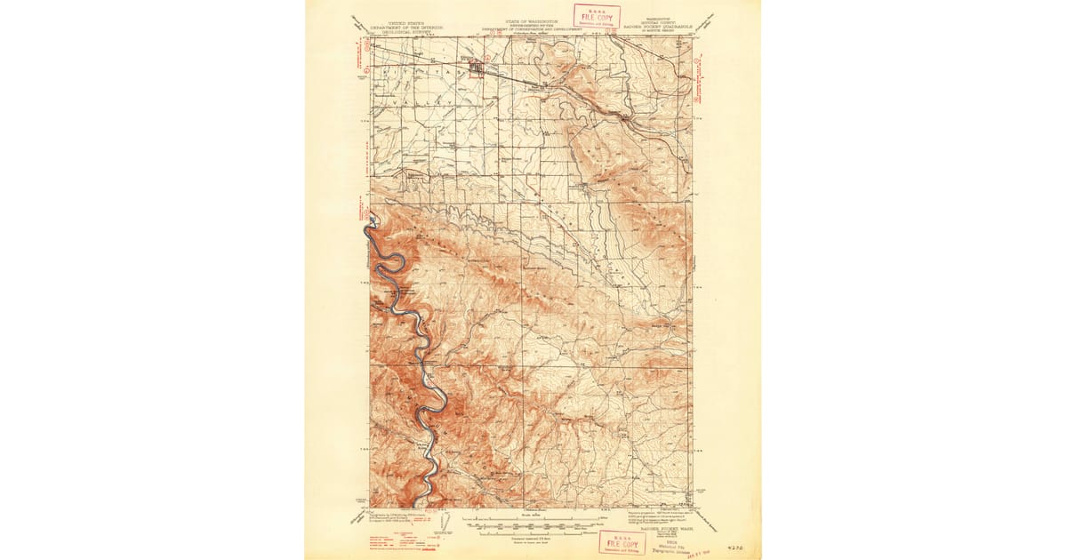 1943 Map of Badger Pocket, Kittitas County, WA — High-Res, 1948 Print ...