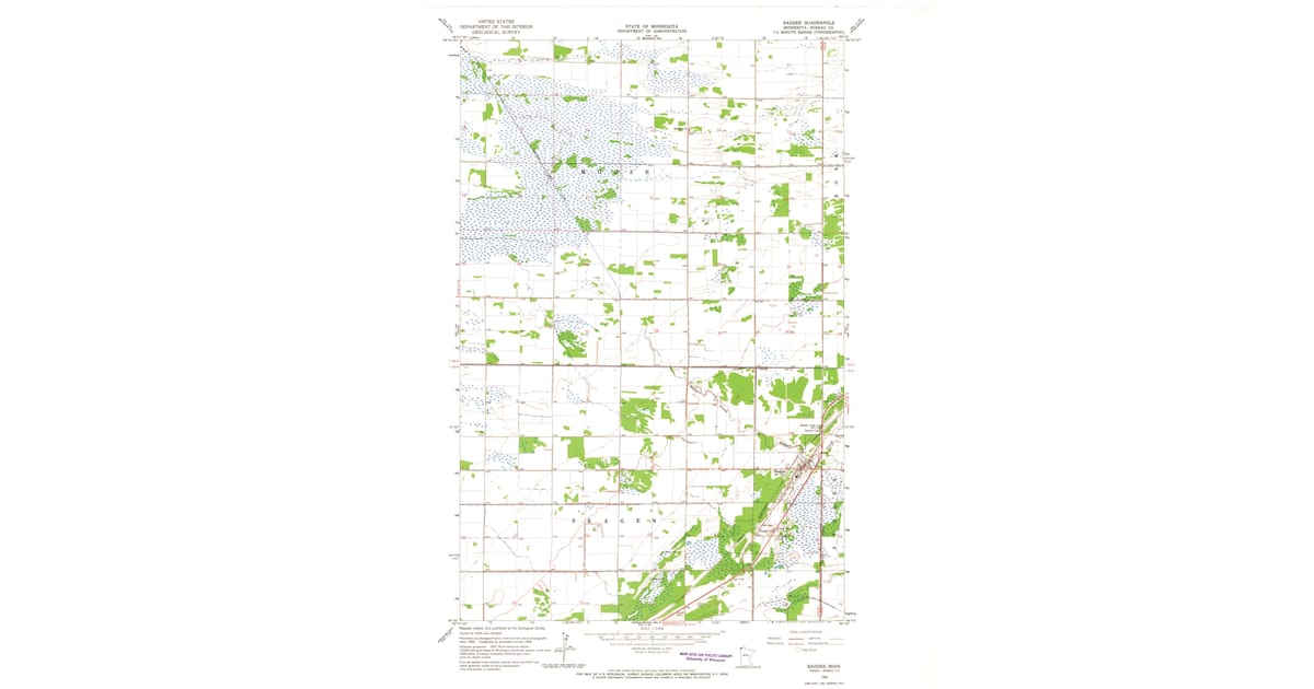 1966 Map of Badger, MN — High-Res | Pastmaps
