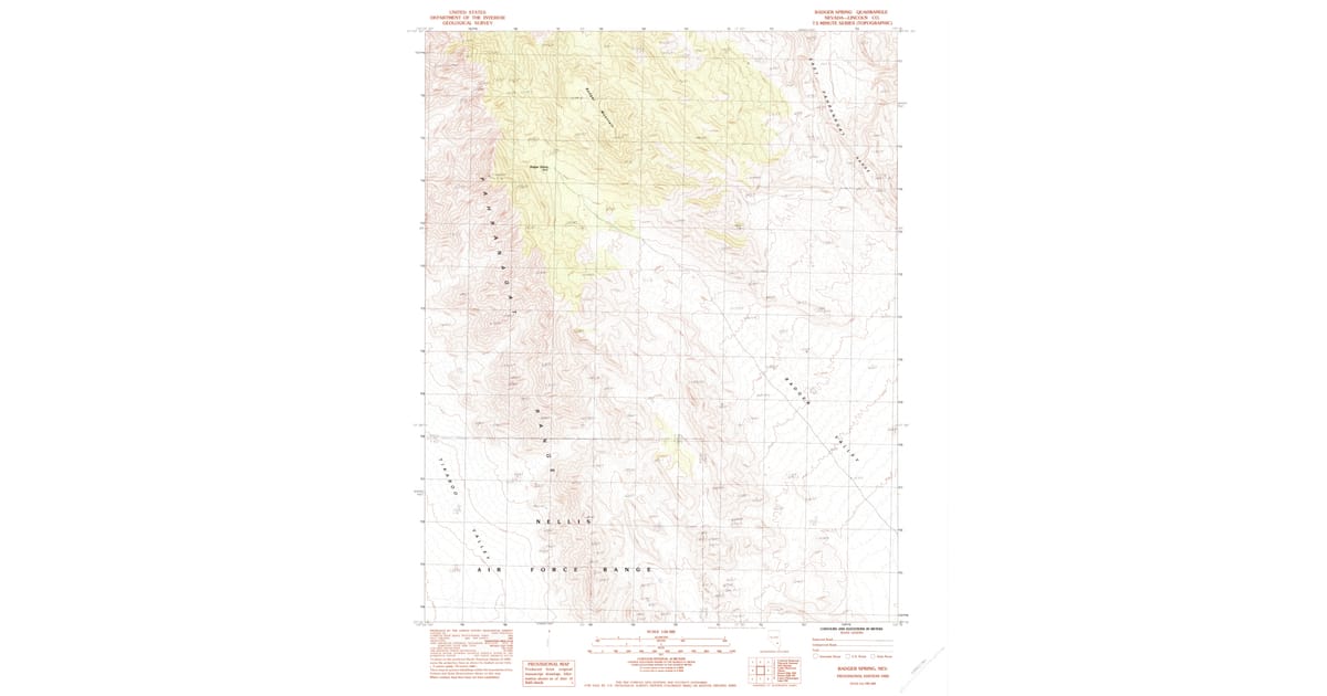 1983 Map of Badger Spring, Lincoln County, NV — High-Res | Pastmaps