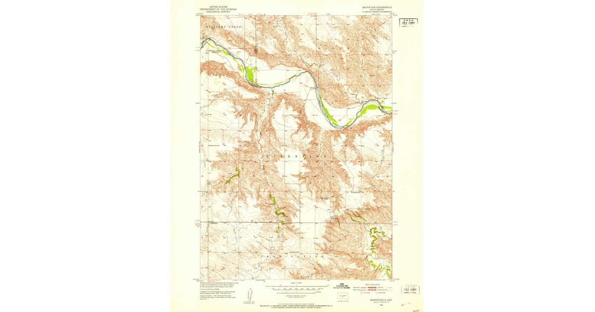 1951 Map of Badnation, Mellette County, SD — High-Res | Pastmaps