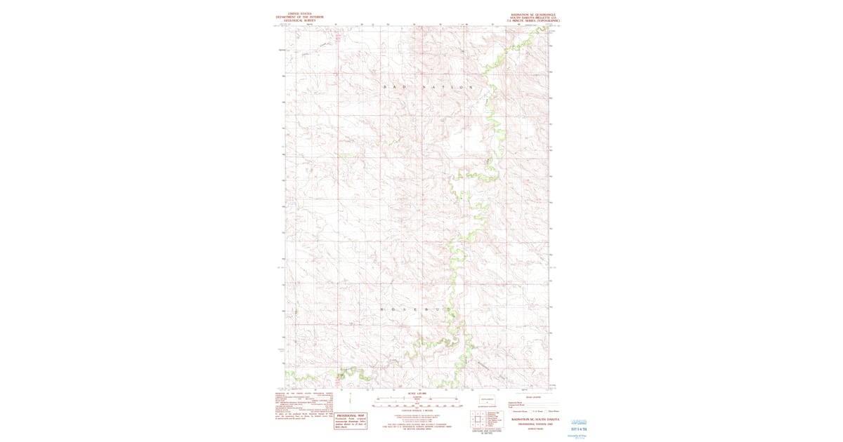 1982 Map of Badnation SE, Mellette County, SD — High-Res | Pastmaps