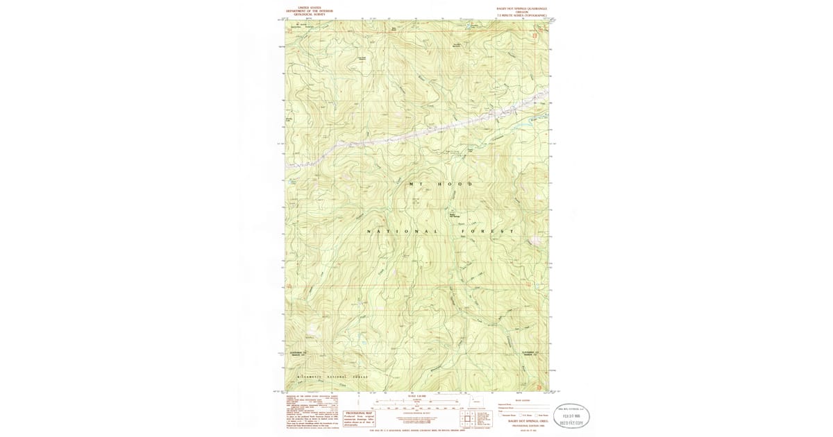 1985 Map of Bagby Hot Springs, Clackamas County, OR — High-Res | Pastmaps