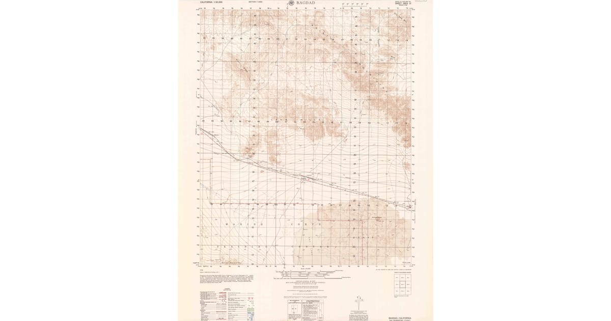 1960 Map of Bagdad, San Bernardino County, CA — High-Res | Pastmaps