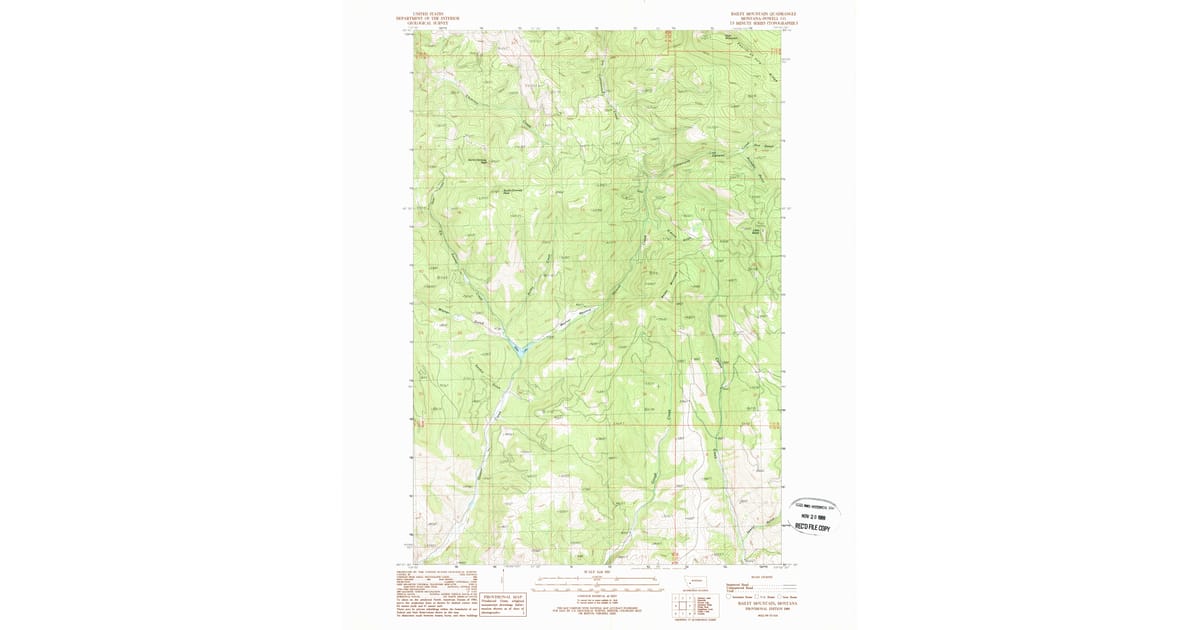 1989 Map of Bailey Mountain, Powell County, MT — High-Res | Pastmaps