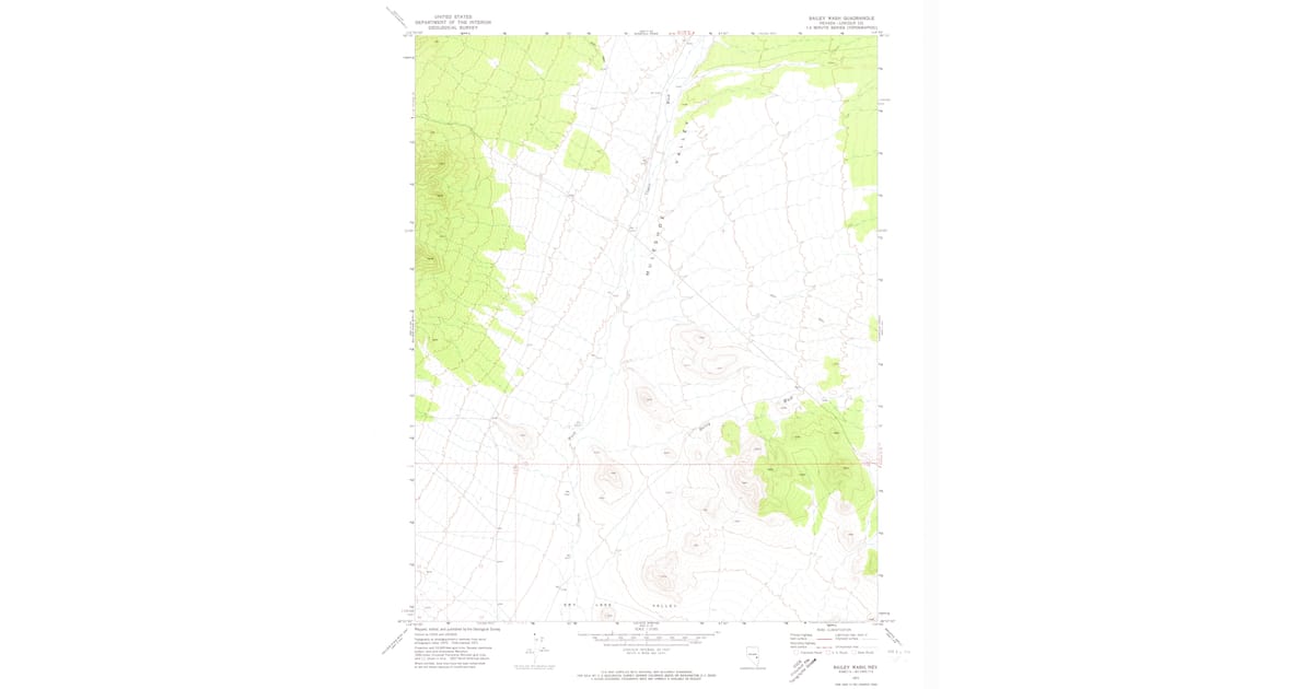 1971 Map of Bailey Wash, Lincoln County, NV — High-Res | Pastmaps