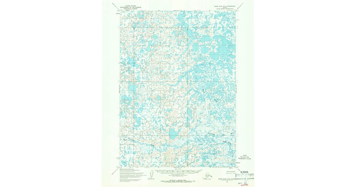 1954 Map of Baird Inlet B-3, Bethel Borough, AK — High-Res | Pastmaps