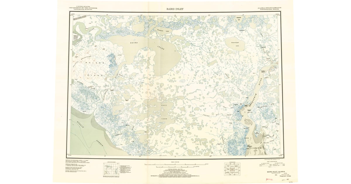 1951 Map of Baird Inlet, Bethel Borough, AK — High-Res | Pastmaps