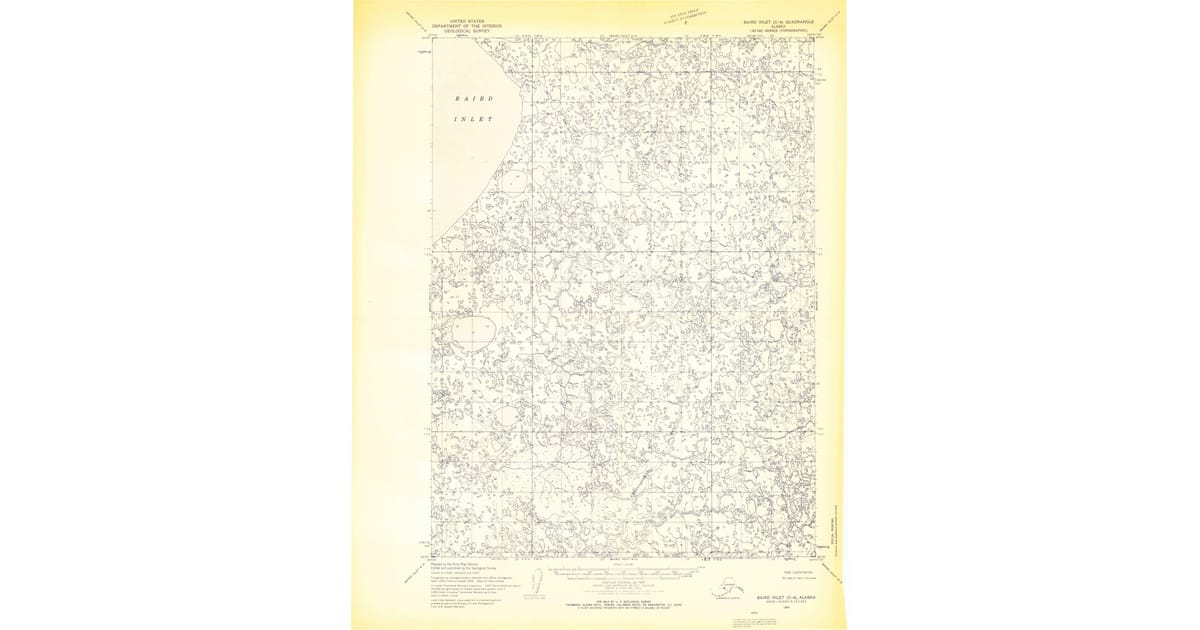 1954 Map of Baird Inlet C-4, Bethel Borough, AK — High-Res | Pastmaps