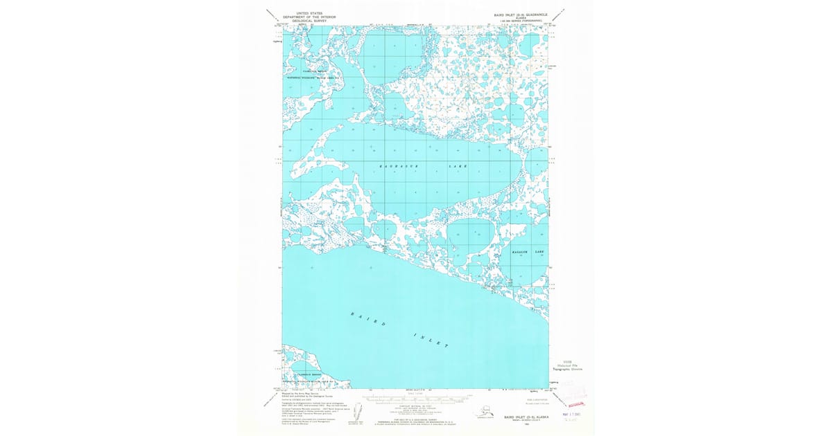 1953 Map of Baird Inlet D-5, Bethel Borough, AK — High-Res | Pastmaps