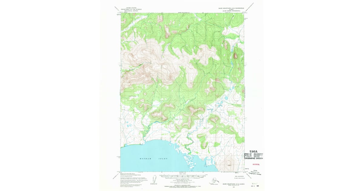 1955 Map of Baird Mountains A-6, Northwest Arctic Borough, AK — High ...