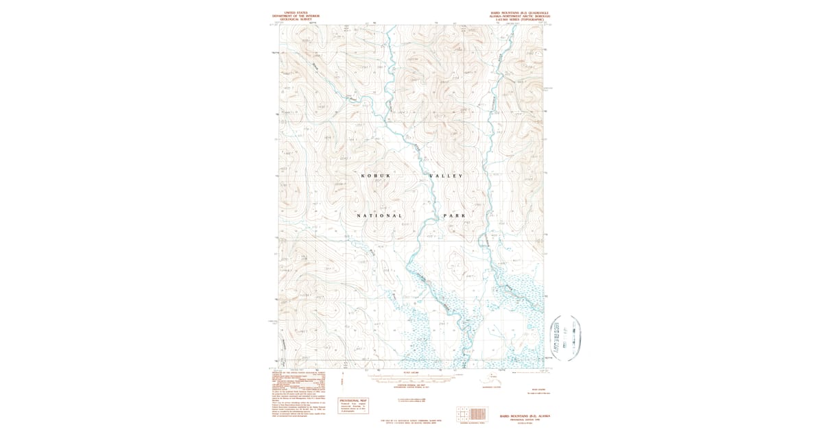 1990 Map of Baird Mountains B-2, Northwest Arctic Borough, AK — High ...
