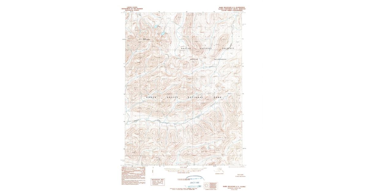 1990 Map of Baird Mountains C-1, Northwest Arctic Borough, AK — High ...