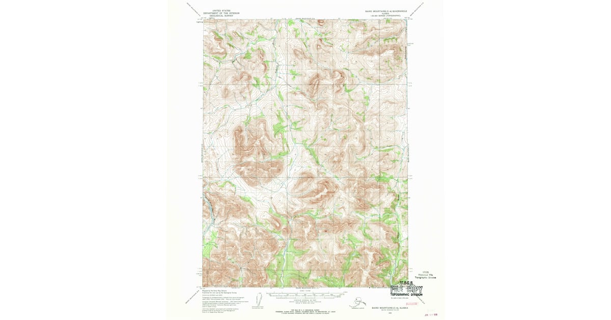 1955 Map of Baird Mountains C-4, Northwest Arctic Borough, AK — High ...