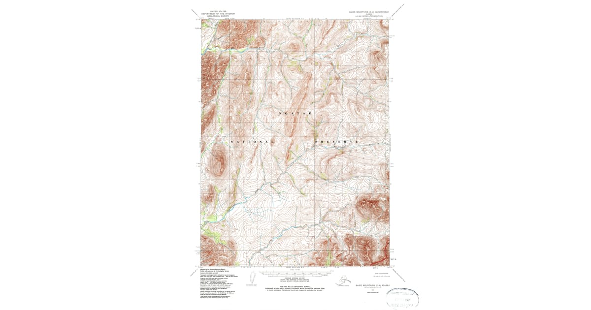 1955 Map of Baird Mountains C-6, Northwest Arctic Borough, AK — High ...
