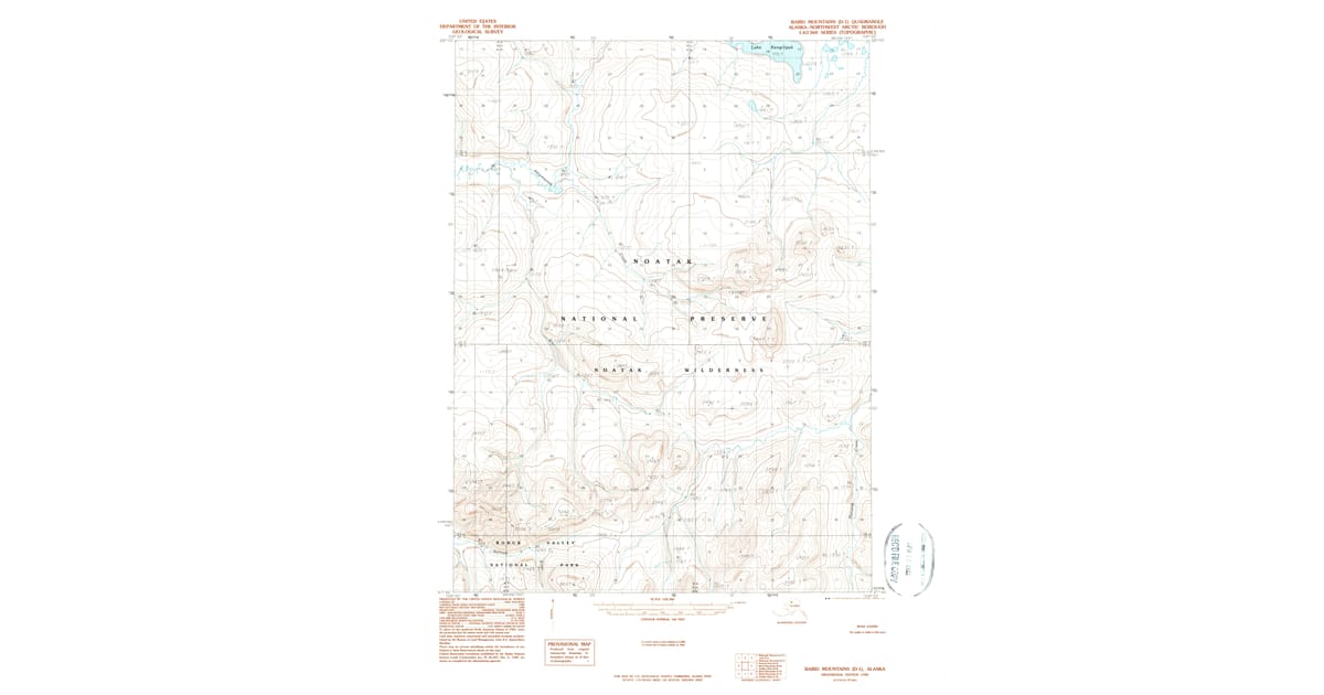 1990 Map of Baird Mountains D-1, Northwest Arctic Borough, AK — High ...