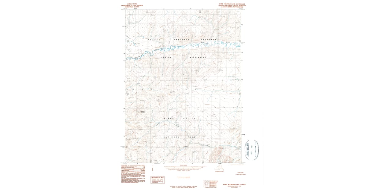 1990 Map of Baird Mountains D-2, Northwest Arctic Borough, AK — High ...