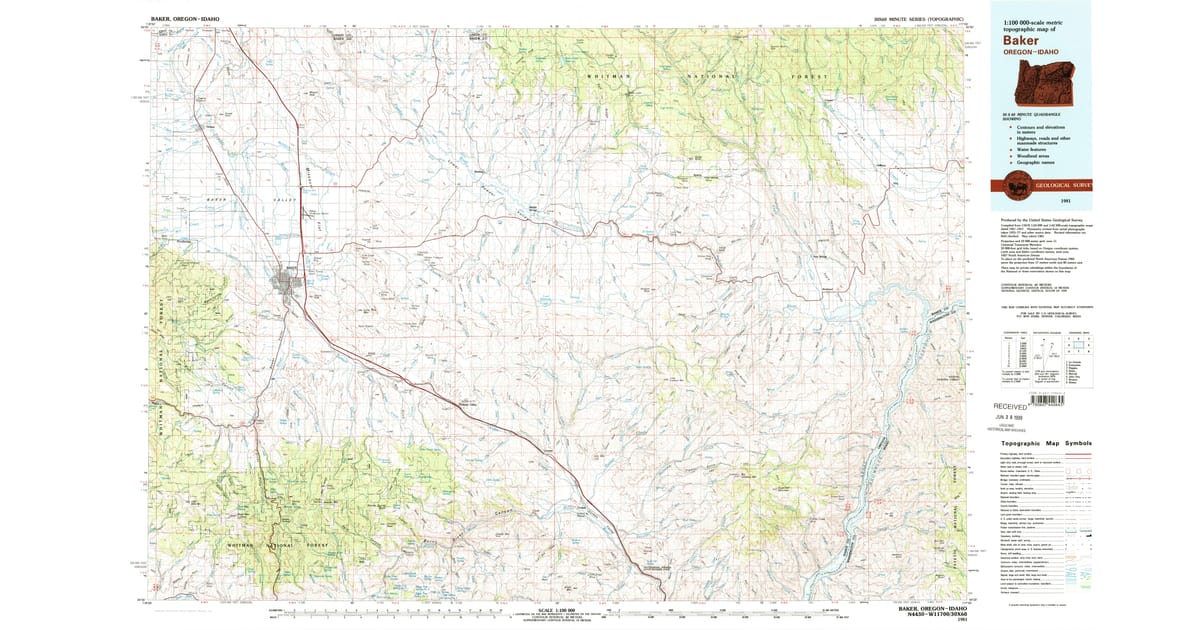 1981 Map of Baker, Baker County, OR — High-Res | Pastmaps