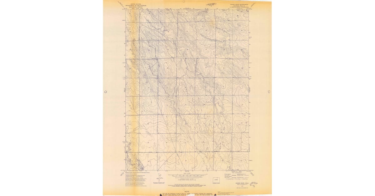 1972 Map of Baker Draw, Weld County, CO — High-Res | Pastmaps