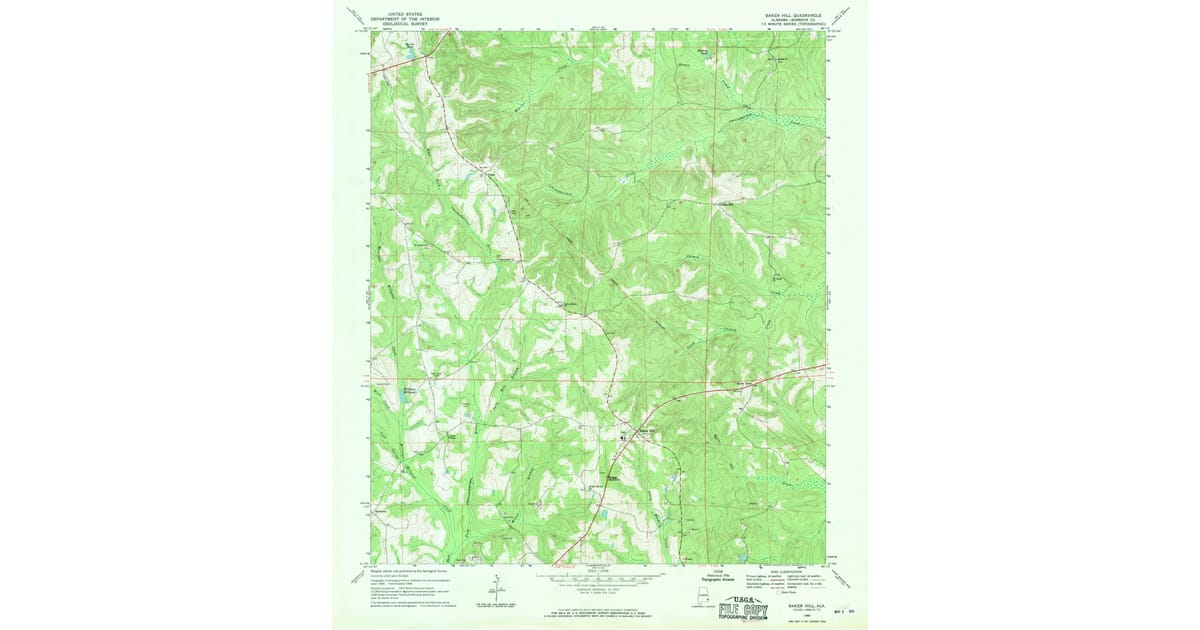 1968 Map of Baker Hill, Barbour County, AL — High-Res | Pastmaps