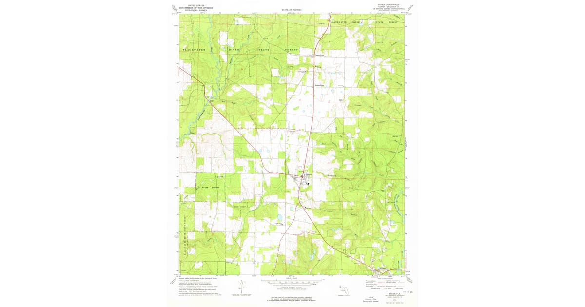 1970s Maps of Baker, FL | Pastmaps