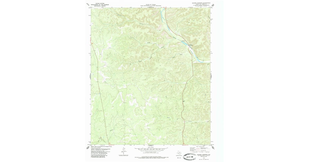 1979 Map of Bakers Crossing, Val Verde County, TX — High-Res | Pastmaps