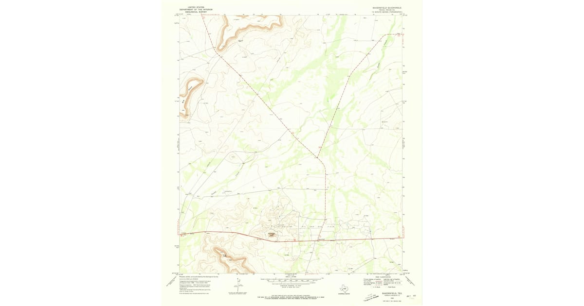 1969 Map of Bakersfield, Pecos County, TX — High-Res | Pastmaps