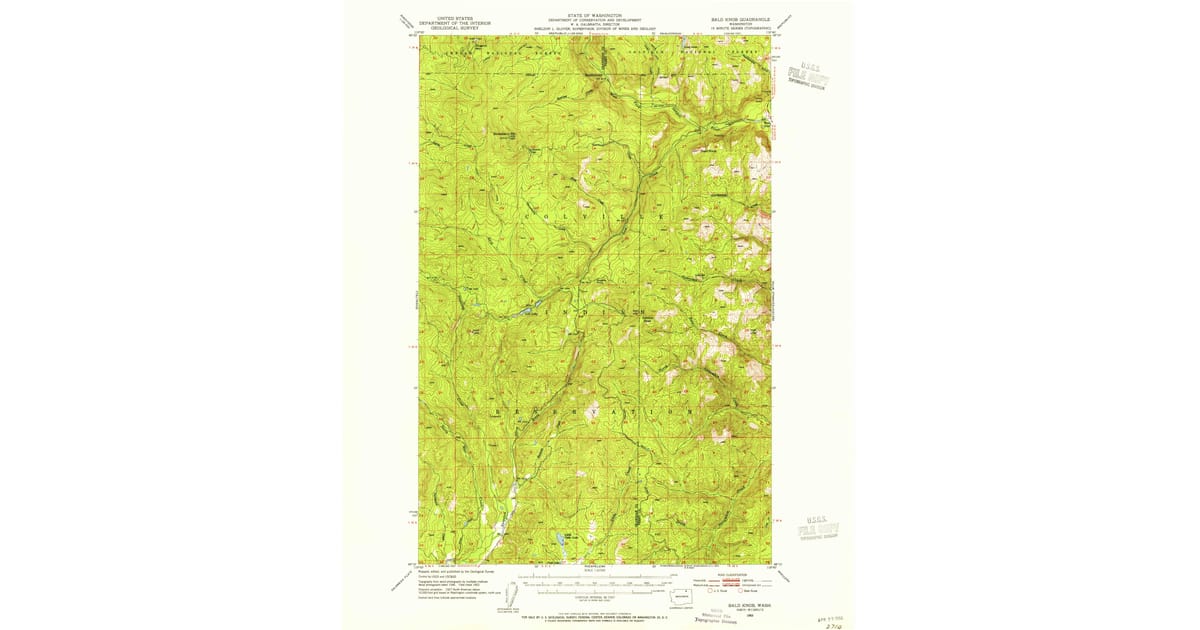 1953 Map of Bald Knob, Okanogan County, WA — High-Res | Pastmaps