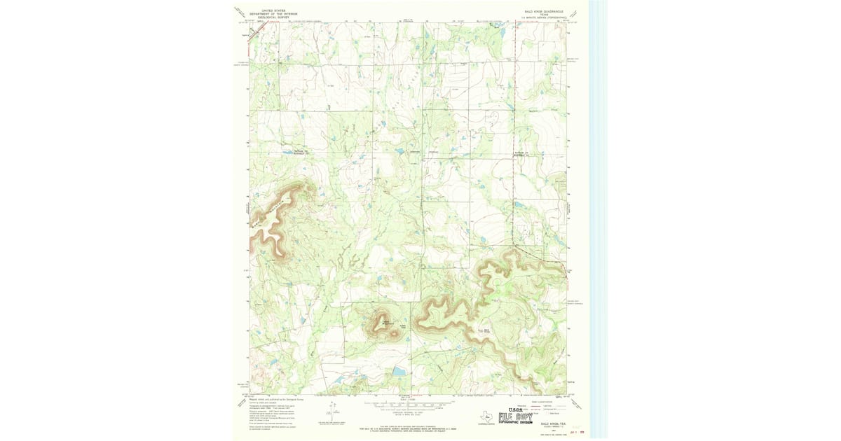 1967 Map of Bald Knob, Runnels County, TX — High-Res | Pastmaps