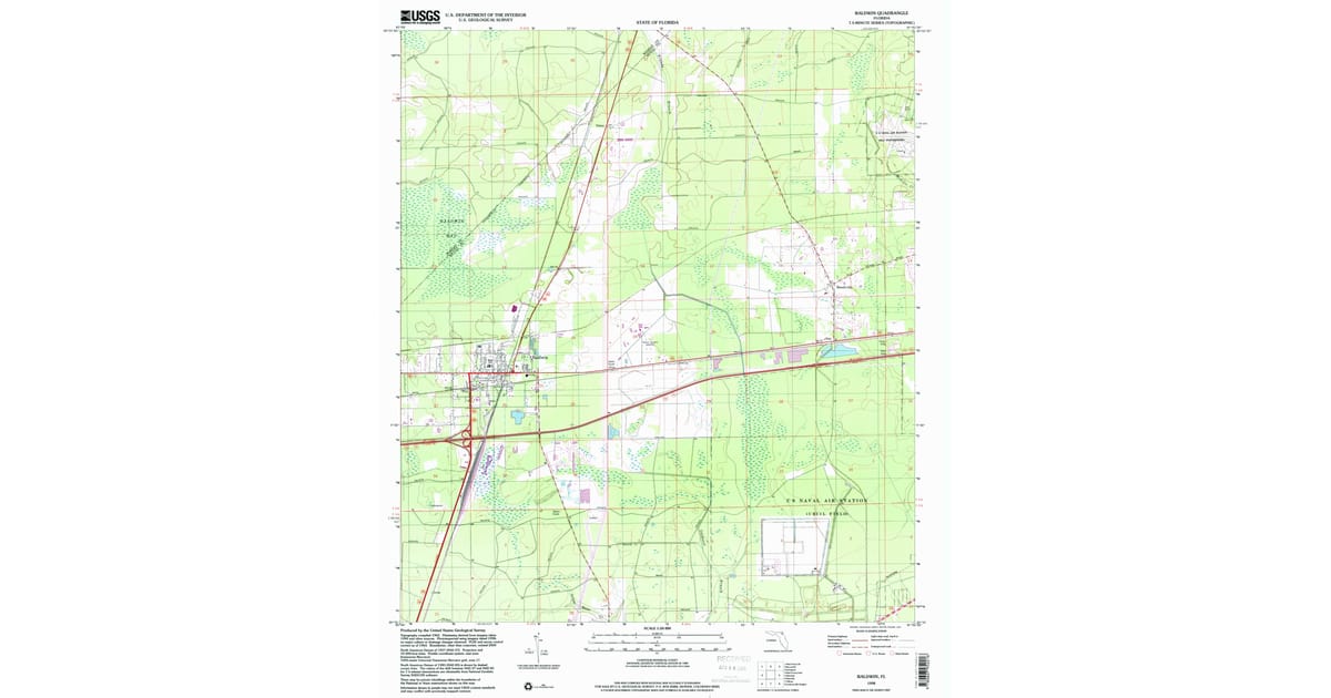 1998 Map of Baldwin, FL — High-Res | Pastmaps