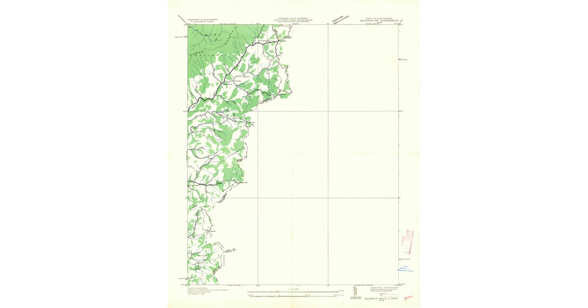 1935 Map of Baldwin Gap, Ashe County, NC — High-Res | Pastmaps