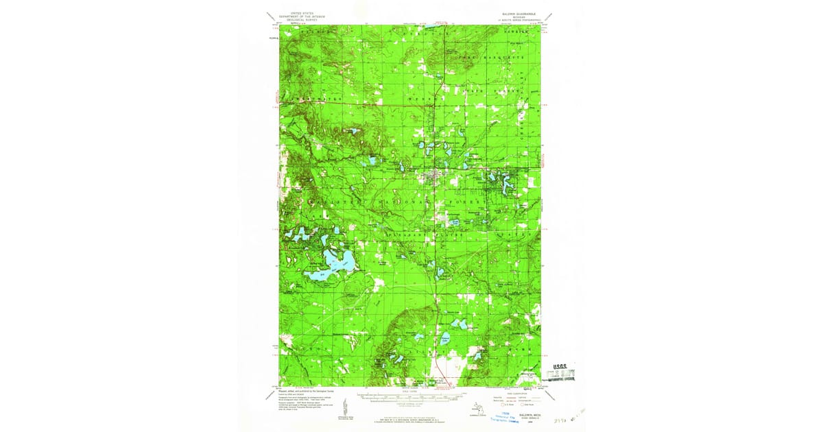 1959 Map of Baldwin, MI — High-Res | Pastmaps