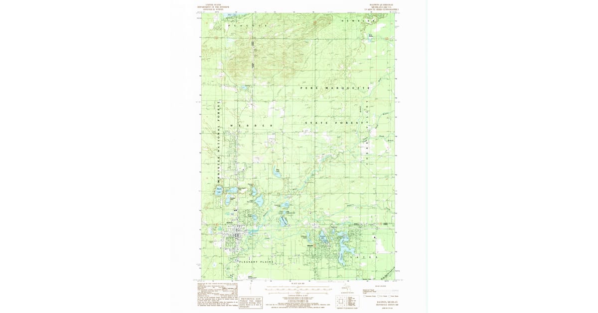 1987 Map of Baldwin, MI — High-Res | Pastmaps