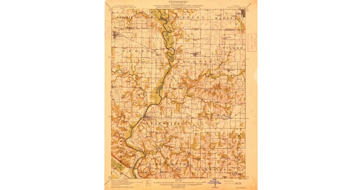 1914 Map of Baldwin, IL — High-Res | Pastmaps