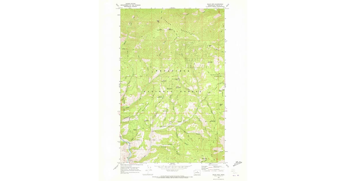 1968 Map of Baldy Mtn, Chelan County, WA — High-Res | Pastmaps