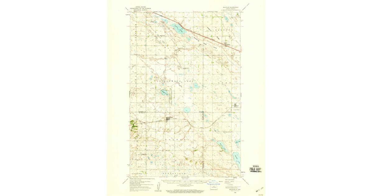 1958 Map of Balfour, ND — High-Res | Pastmaps