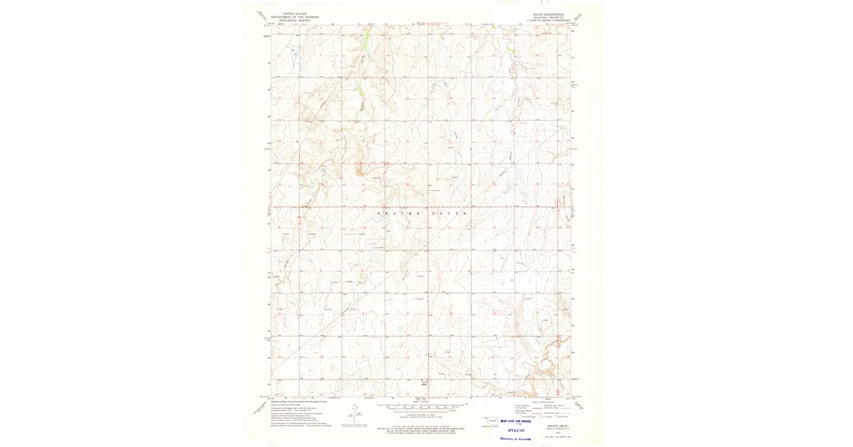 1973 Map of Balko, Beaver County, OK — High-Res | Pastmaps