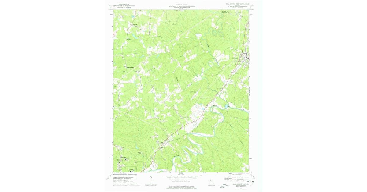 1970s Maps of Ball Ground, GA | Pastmaps